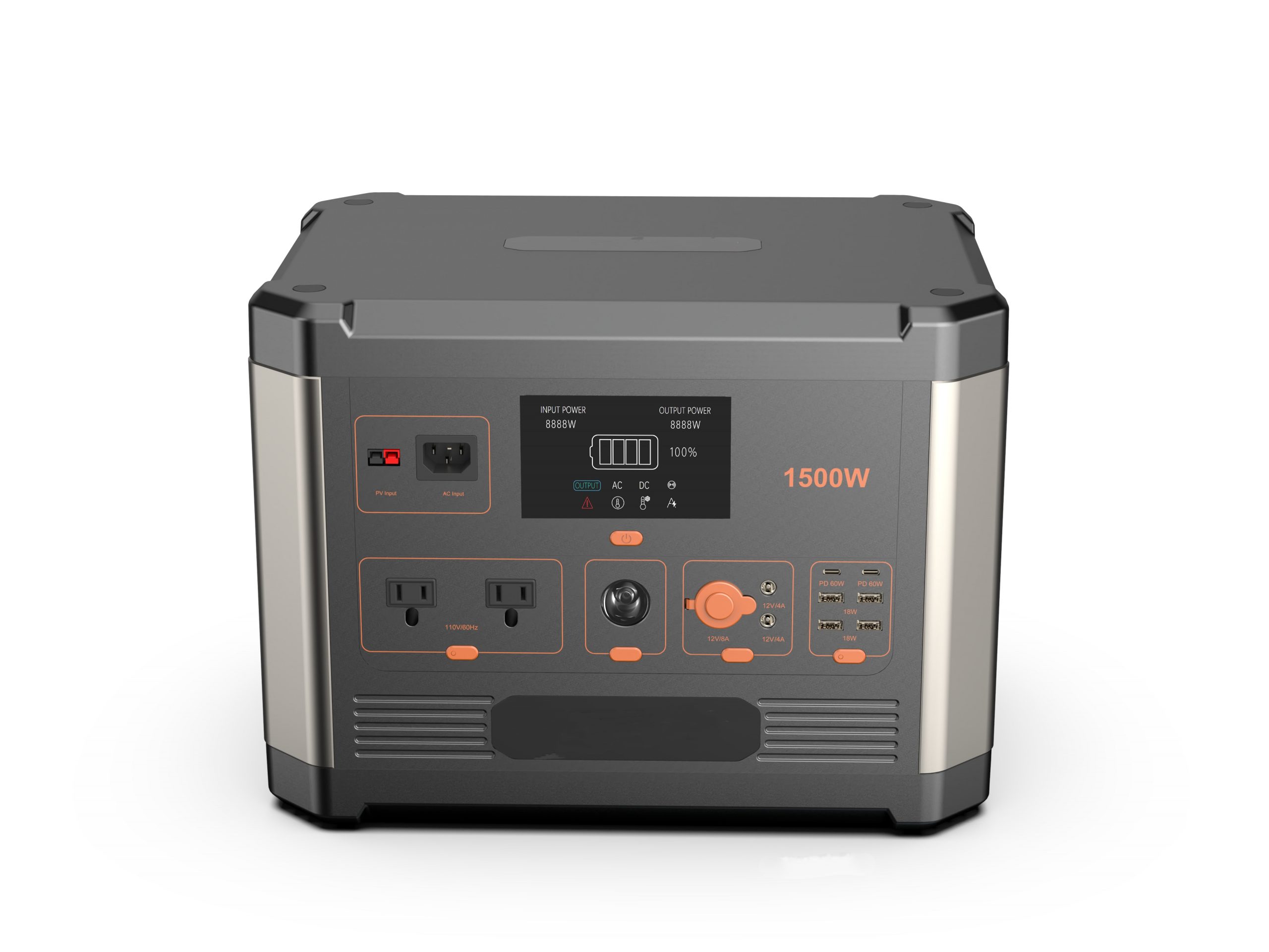 1500W AC battery bank backup with car cigarette Techhoss Solar Power ...